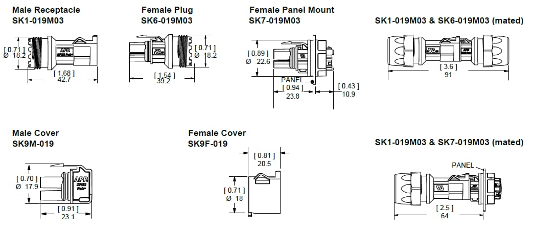 3-Pole Mini PL SPEC Pak® Connectors - APP | Mouser