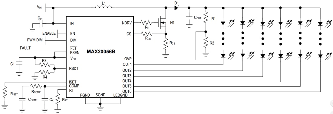 MAX20056B 6-Kanal-LED-Treiber mit hoher Helligkeit - Analog Devices ...