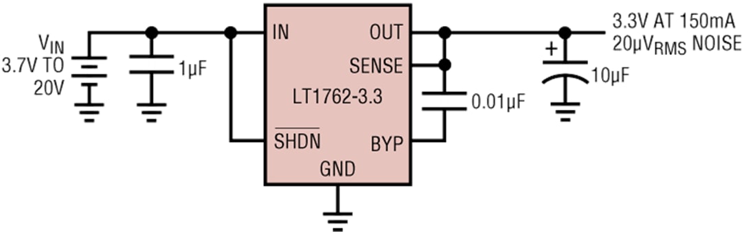 LT1762 Rauscharme 150-mA-Mikropower-LDO-Regler - ADI | Mouser