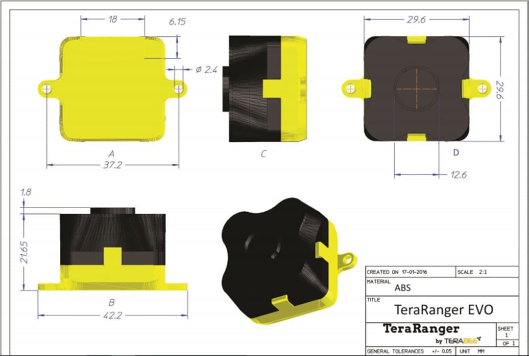 Evo ToF Sensor Evaluation Kit - Terabee | Mouser
