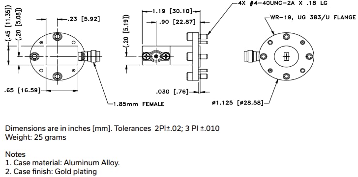 WR19-EFR+ Waveguide to Coax Adapter - Mini-Circuits | Mouser